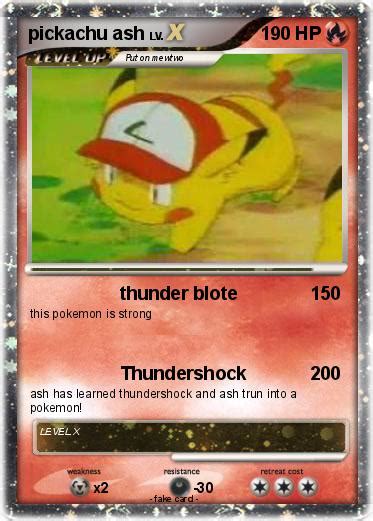 Pokémon Pickachu Ash Thunder Blote My Pokemon Card