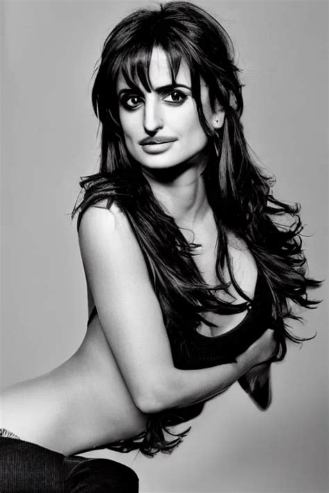 Photo Portrait Of Penelope Cruz Realistic Black And Stable Diffusion Openart