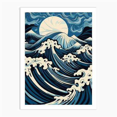 Waves Abstract Geometric Illustration 8 Art Print By Abstract Art Expressions Fy