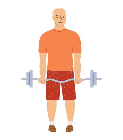 Older Men Do Sports Strength Training Barbell Exercises Health
