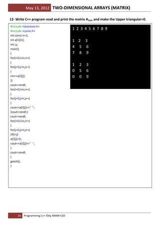 Matrix In C Programming Aramse PDF