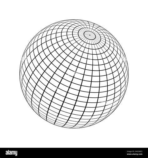 3d Sphere Wireframe Icon Orb Model Spherical Shape Grid Ball
