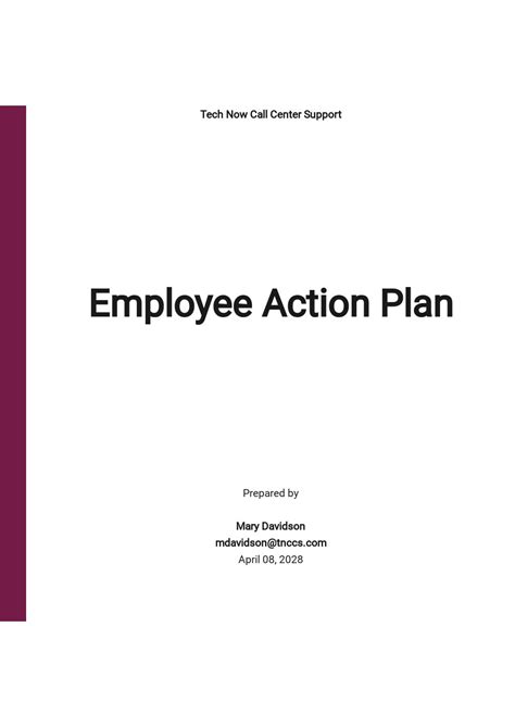 Action Plan Template For Employee