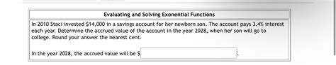 Evaluating And Solving Exponential Functions In 2010 Staci Invested 14