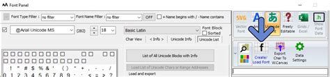 Export A List Of Unicode Chars To Data Bitmap2lcd Software Tool