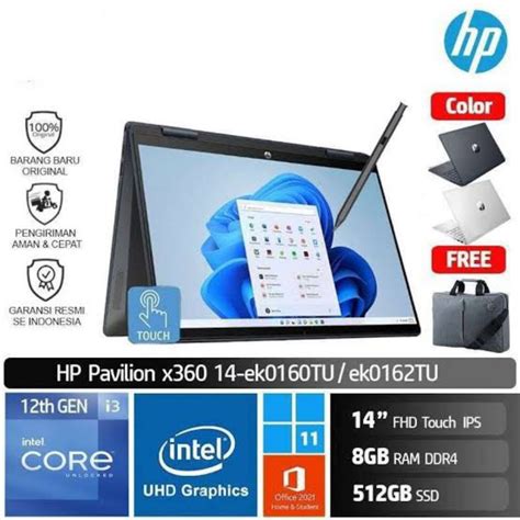 Jual HP Pavilion X360 14 EK2051TU Core 3 100U 8GB SSD 512GB Win11 OHS IPS Shopee Indonesia