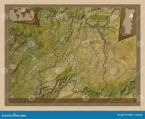 Guarda Portugal Low Res Satellite Labelled Points Of Cities Stock Illustration Illustration