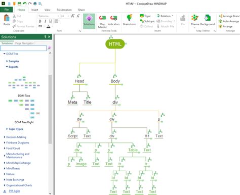 Creating A Web Page Dom Conceptdraw Helpdesk