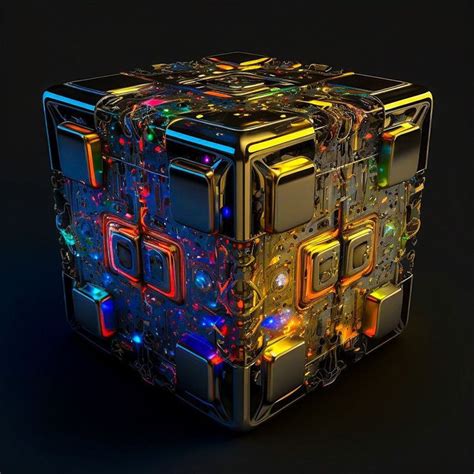 Colorful Cube With Lights