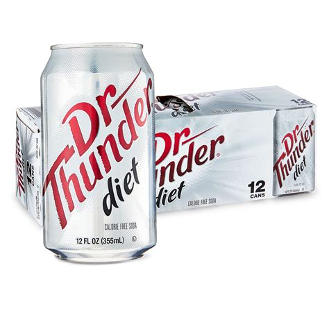 Great Value Dr Thunder Diet Calorie Free Soda Pop 12 Fl Oz 12 Pack