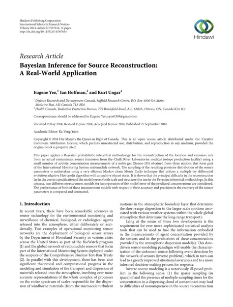 Pdf Bayesian Inference For Source Reconstruction A Real World Application
