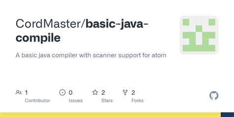 Github Cordmaster Basic Java Compile A Basic Java Compiler With Scanner Support For Atom