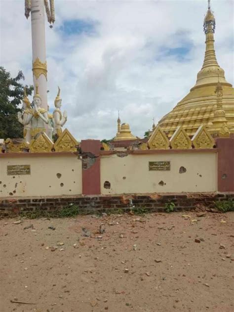 နတ်မောက်မြို့နယ်၊ ကံသာရွာကို စစ်လေယာဉ်ဖြင့် ဗုံးကျဲမှု ဘုရားစေတီနှင့