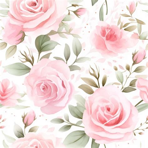 Premium Ai Image Pink Roses In The Floral Print
