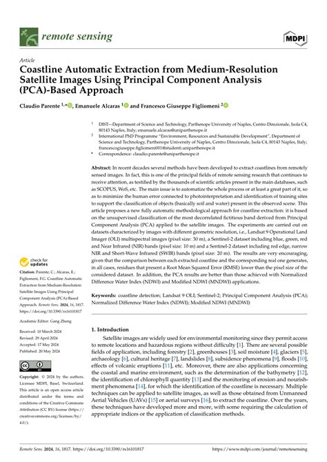 Pdf Coastline Automatic Extraction From Medium Resolution Satellite Images Using Principal