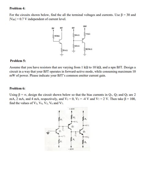 Solved Problem 1 For The Circuits Shown Below Assume Th