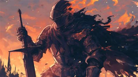 黑暗之魂骑士火焰剑桌面壁纸 极简壁纸