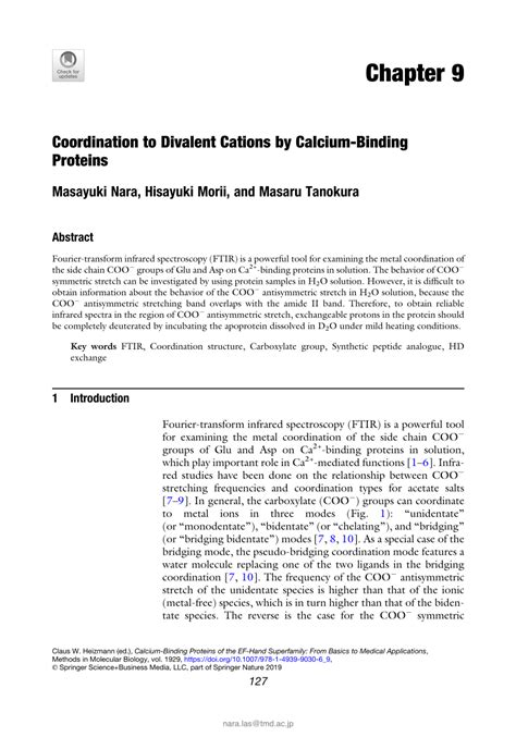 Pdf Coordination To Divalent Cations By Calcium Binding Proteins From Basics To Medical