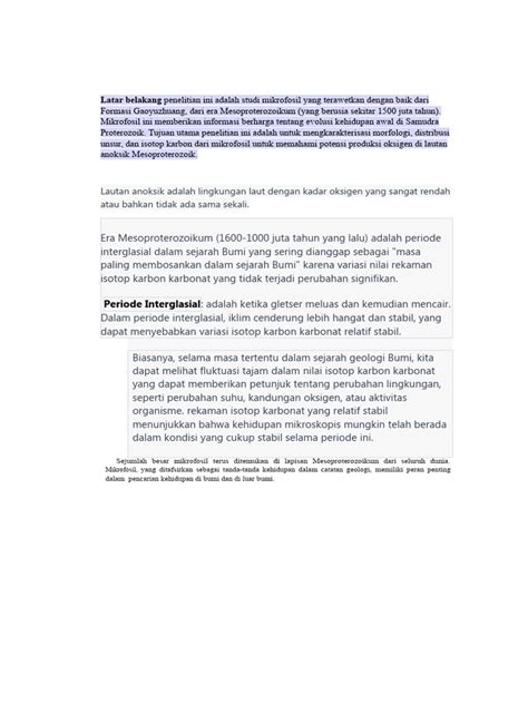 Latar Belakang Penelitian Ini Adalah Studi Mikrofosil Yang Terawetkan