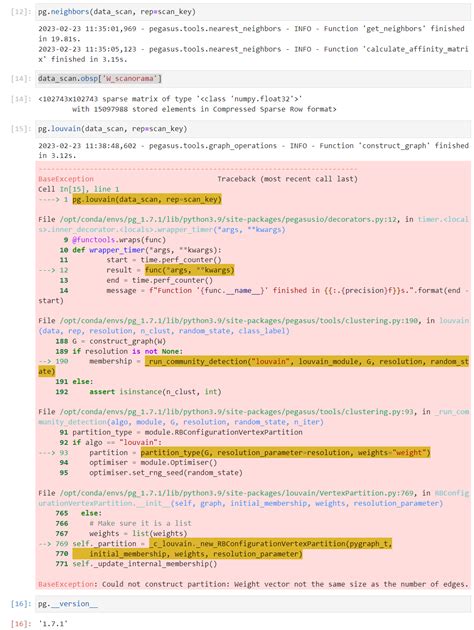 【bug】leiden Or Louvain Clustering Error · Issue 256 · Lilab Bcbpegasus · Github