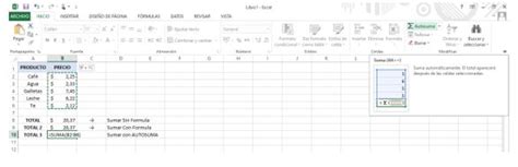 Cómo sumar en Excel MÉTODOS diferentes Cosmo del Como