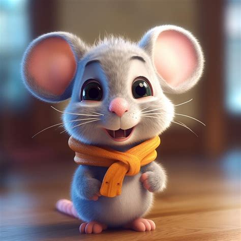 Premium Photo Cute Animated Mouse Caracter Illustration