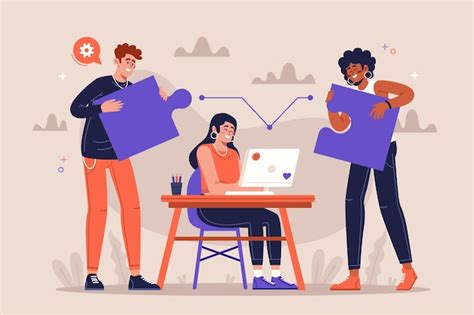 그림을 함께 일하는 사람들 무료 벡터