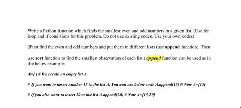 Solved Write A Python Function Which Finds The Smallest Even