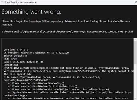 Mystery Powertoys Run Error · Issue 23337 · Microsoftpowertoys · Github