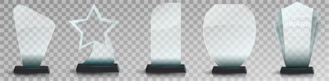 유리 어워드 트로피 세트 투명한 상품 템플릿 우승자 1위 컨셉 벡터 일러스트 레이 션입니다 0명에 대한 스톡 벡터 아트 및 기타 이미지 Istock