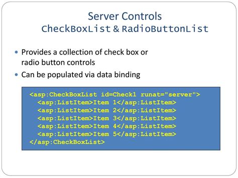 Ppt Aspnet Controls Powerpoint Presentation Free Download Id835641