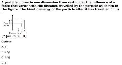 A Particle Moves In One Dimension From Rest Under The Influence Of A Forc