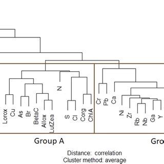 Average Linkage Clustering Of All Measured Components In Sediment