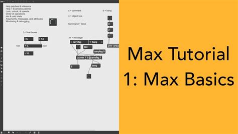 max msp tutorial 1 max basics youtube