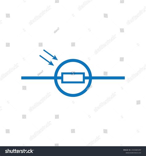Electronic Symbol Photoresistor Photocell Lightdependent Resistor 库存矢量图