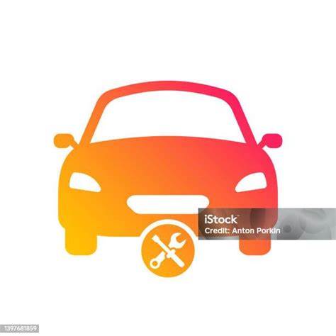자동차 수정 서비스 실루엣 아이콘 자동차 수리 개념 글리프 픽토그램 렌치 로고가있는 자동 정비사 유지 보수 차량 운송 기술 지원 아이콘입니다 격리된 벡터 일러스트 레이 션