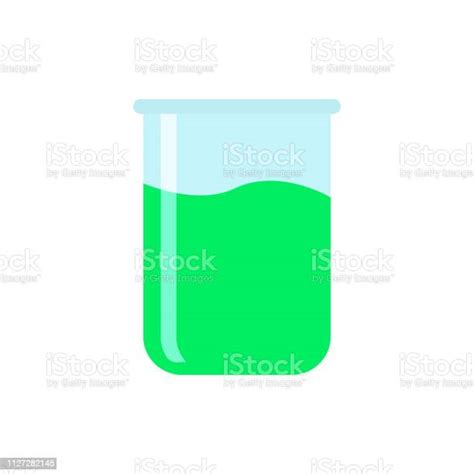 Vector Science Lab Flask Chemical Laboratory Isolated On White