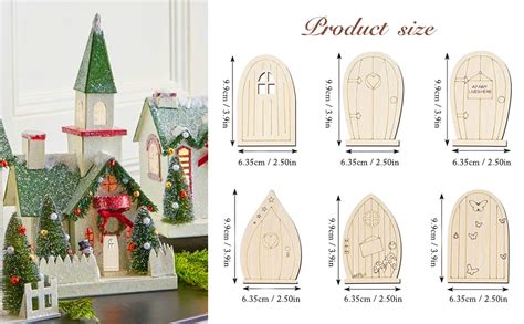 Unpainted Fairy Theme Mini Door 48pcs Mini Wooden Fairy Doors