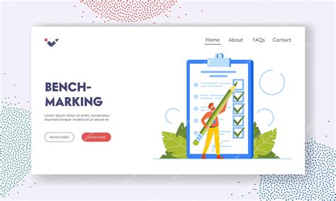 Premium Vector Benchmarking Questionnaire Test Landing Page Template