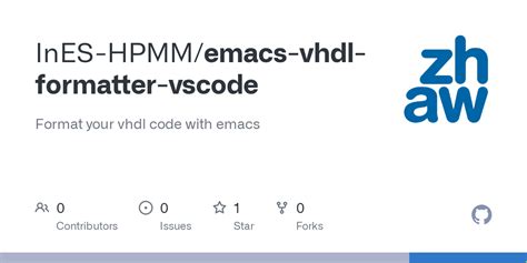 Github Ines Hpmmemacs Vhdl Formatter Vscode Format Your Vhdl Code