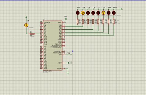 protues8 stm32 流水灯仿真 stm32 8