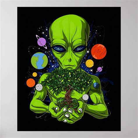 Space Alien Tree Of Life Ufo Extraterrestrials Space Aliens Acrylic Art Print Alien Drawings