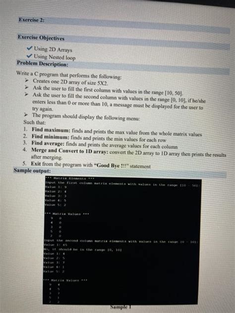 Solved Exercise 2 Exercise Objectives Using 2d Arrays