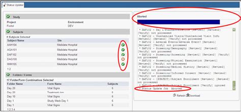 Processing Status Update Actions
