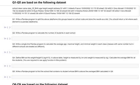 Solved Q1 Q5 Are Basd On The Following Dataset School Class