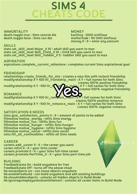 Cheats Code The Sims 4 Les Sims 4 Codage