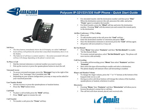 Polycom Ip 321331335 Voip Phone Quick Start Guide Manualzz
