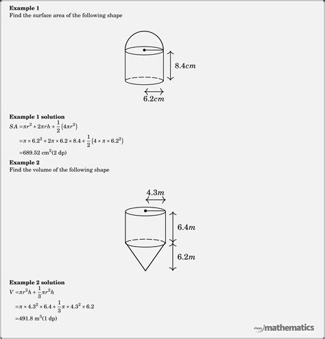 Surface Area Of Solids Worksheets