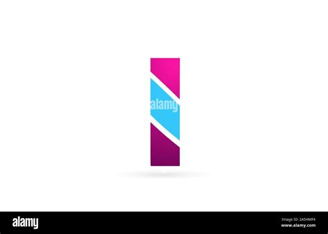 Letter I Logo Alphabet For Company Logo Icon Design In Pink Blue Color
