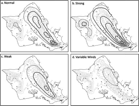 Daily Rainfall Frequency Mm Over Oahu For Undisturbed Days With